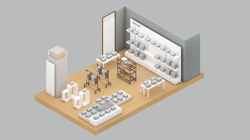 Isometric View of a Clothing Store,shopping Malls Stock Illustration ...