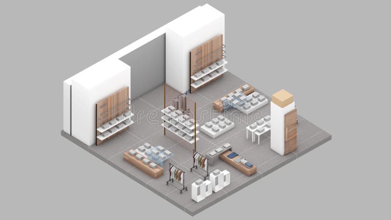 Isometric View of a Clothing Store,shopping Malls Stock Illustration ...