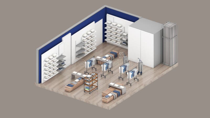 Isometric View of a Clothing Store,shopping Malls Stock Illustration ...