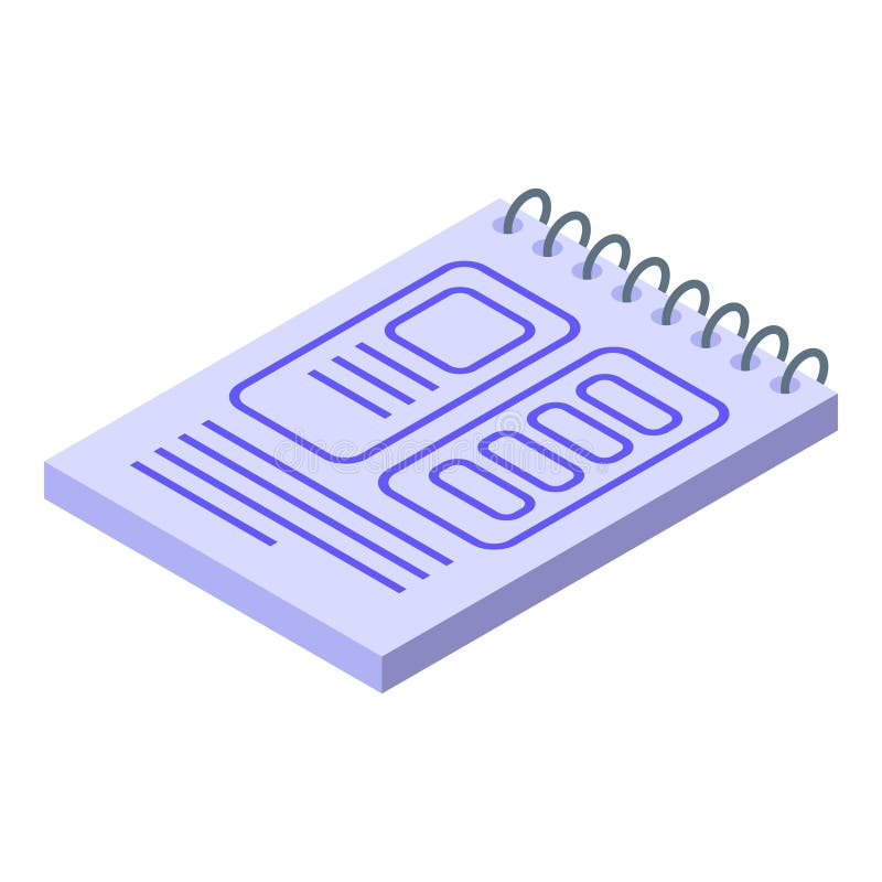 Isometric View of a 3d Spiral Notebook with Visual Data Representation ...