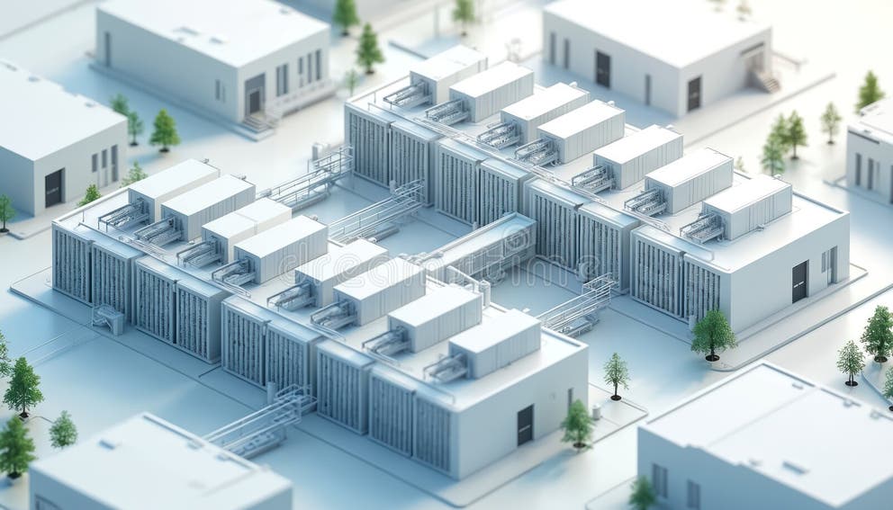 Isometric View Data Center Campus. Modern Architecture, Server Racks ...