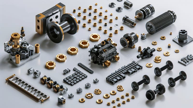 Isometric View of a Detailed Mechanical Component Stock Photo - Image of scheme, technology ...