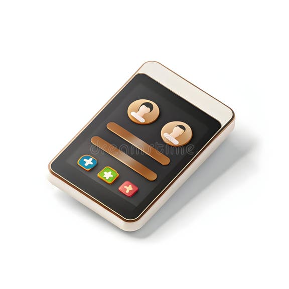 Isometric Digital Interface with User Profiles Icons Stock Illustration ...