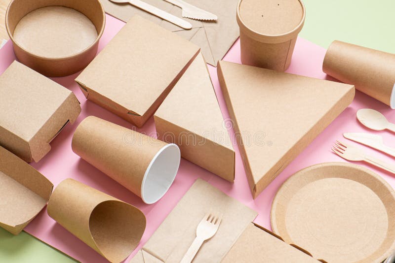 Isometric View on Eco-friendly Stuff. Lots of Boxes. Close Up, High ...