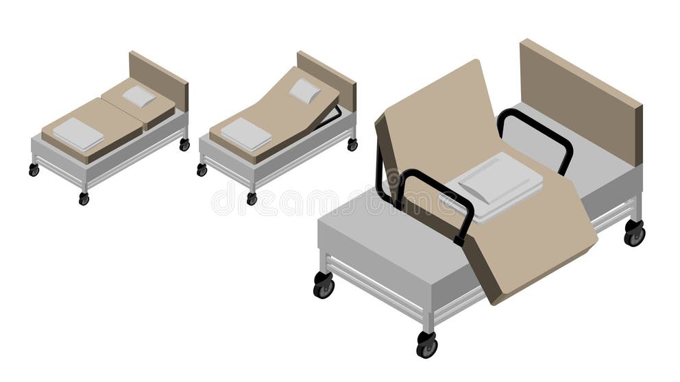 Isometric View Elder Lift Rotating Adjustable Bed Stock Vector ...