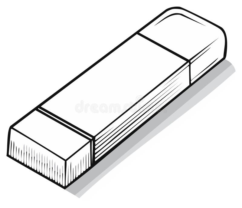 Isometric View of an Eraser Illustration, Drawing Tool Graphic Art ...
