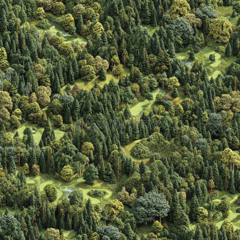 Isometric View of Forest Edge and Clearing, in the Style of Escher ...