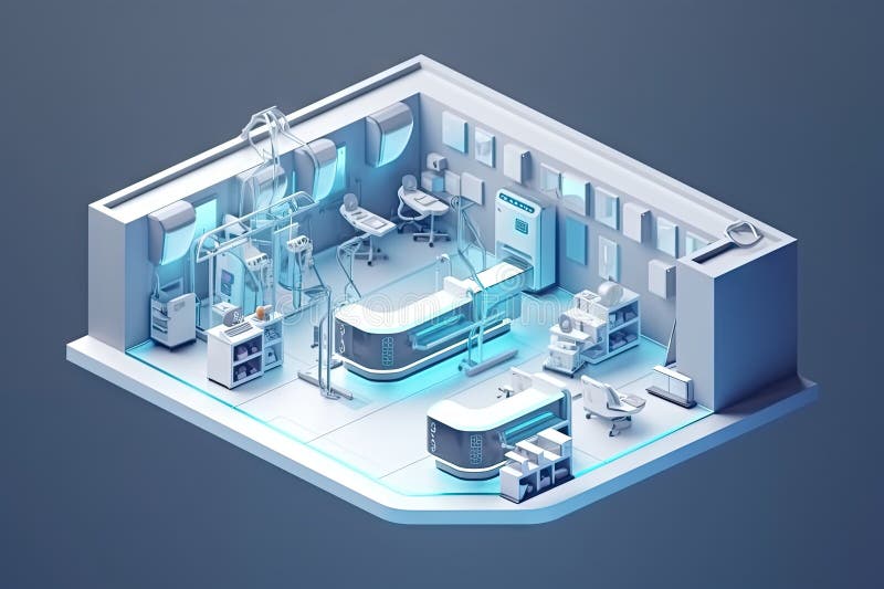 Isometric View of a Scientific Laboratory, with Equipment and ...