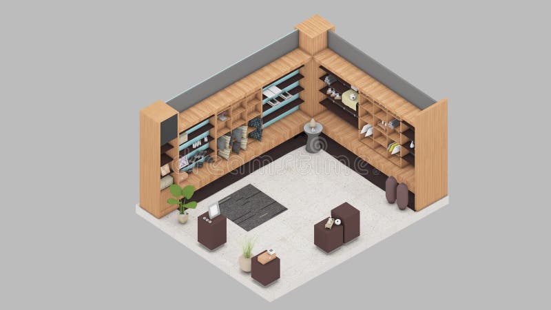 Isometric View of a General Store,gift Shop,shopping Malls, 3d ...