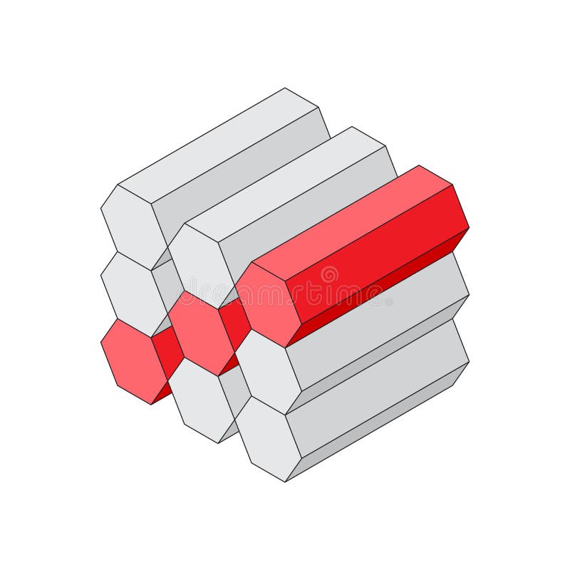 Isometric View of Geometric Shapes Stacked in a Block Stock ...