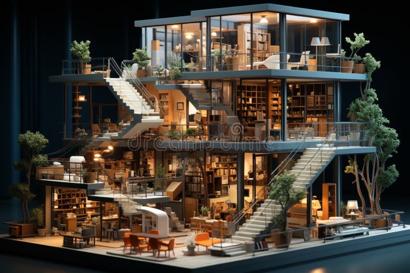 An Isometric View from Inside a Building, Featuring Square Bottomed ...