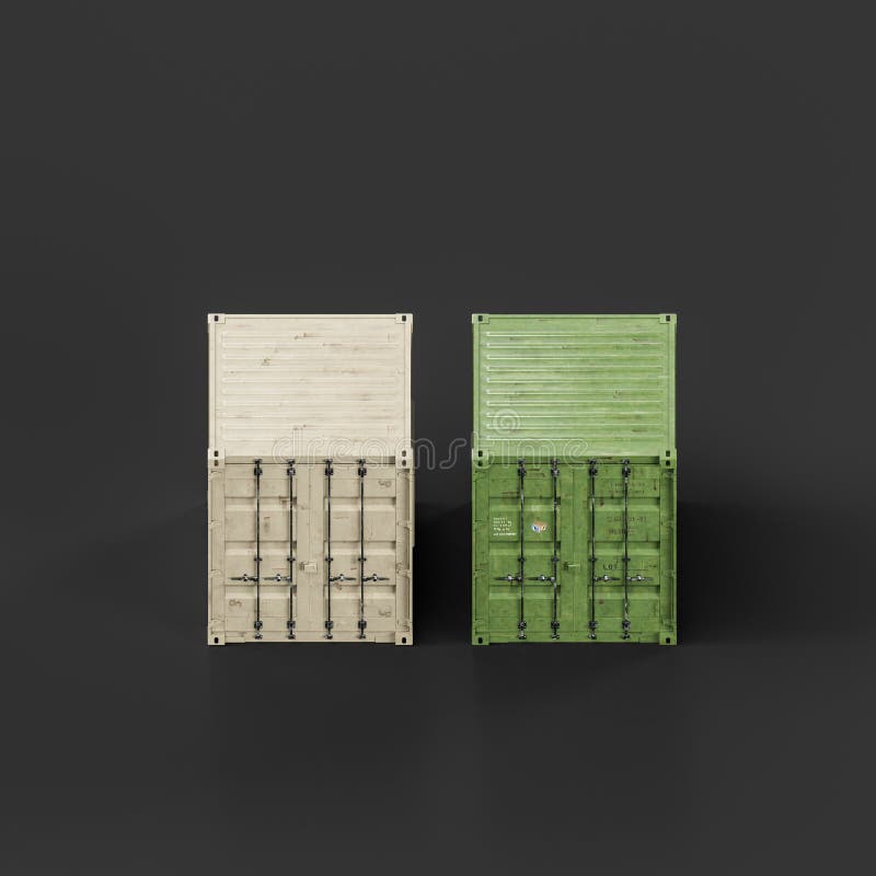 Isometric View Isolated Shipping Containers, Cargo Containers for ...