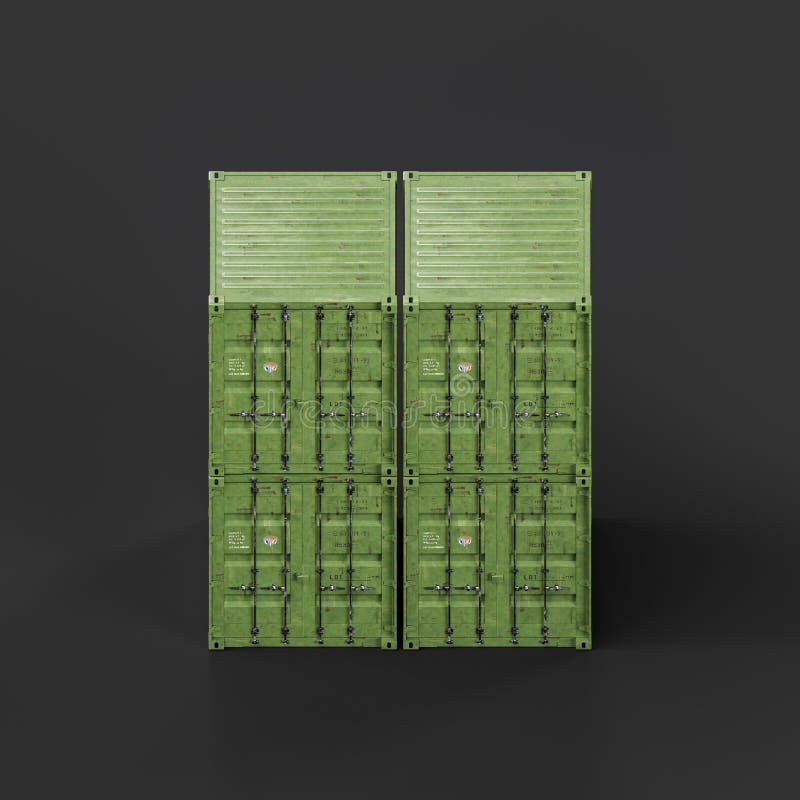 Isometric View Isolated Shipping Containers, Cargo Containers for ...
