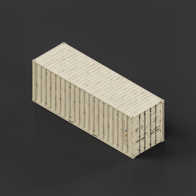 Isometric View Isolated White Shipping Container, Cargo Container for ...
