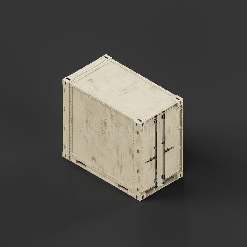 Isometric View Isolated White Shipping Container, Cargo Container for ...