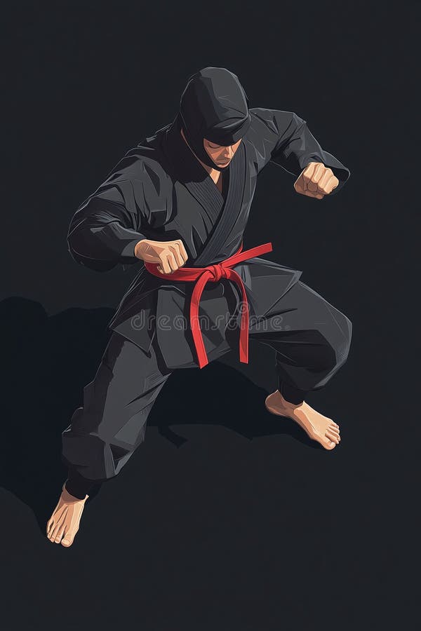 Isometric View of a Martial Artist in a Fighting Stance. Stock ...