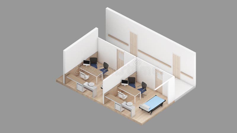 Isometric View of a Manager Room,office Space,working Room, 3d ...