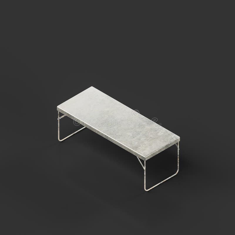 Isometric View Military Metal Old Table, 3d Rendering Stock ...