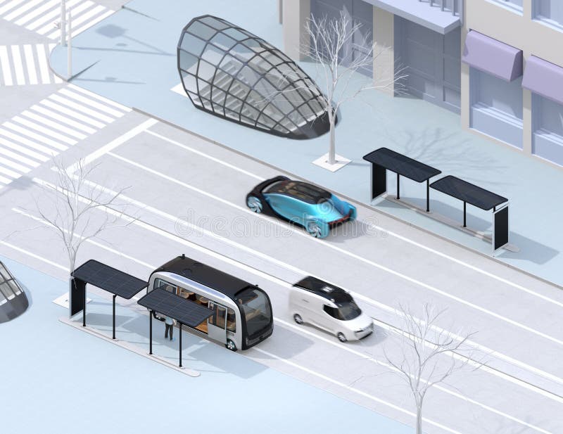 Isometric View of Modern City Intersection Stock Illustration ...