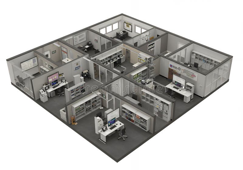 Partitioned Cubicles Stock Illustrations – 19 Partitioned Cubicles ...