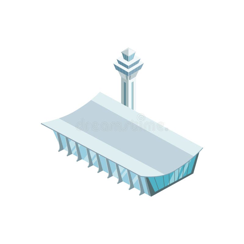 Terminal Building with Tower Stock Vector - Illustration of building ...