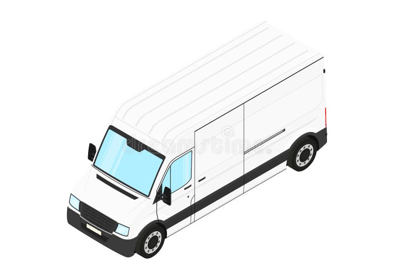 Isometric View of Modern Van. Stock Vector - Illustration of business ...