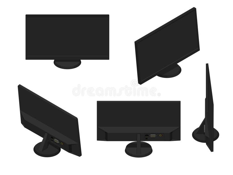 Isometric View of Monitor on White Background Stock Vector ...