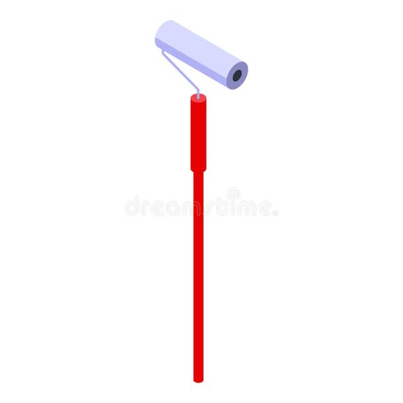 Isometric Paint Roller on a Handle Stock Illustration - Illustration of ...