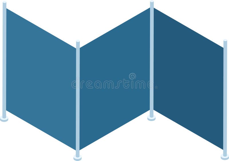 Isometric View of a Portable Partition Wall Dividing a Room, Providing ...
