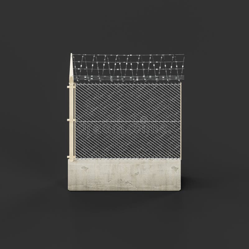 Razor Wire Fence Concrete Base Block, Military and Prison Security ...