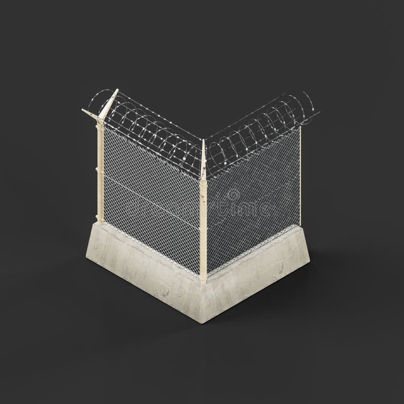 Razor Wire Fence Concrete Base Block, Military and Prison Security ...