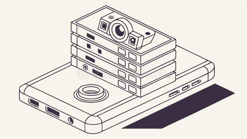 Isometric View of a Record Player on a Surface Vector Design Generative ...