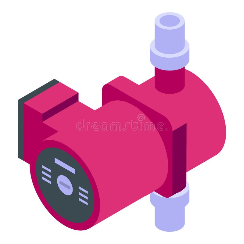 Isometric View of a Red Water Pump Illustration Stock Vector ...