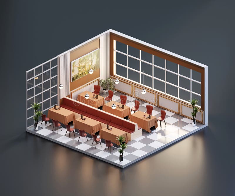 3d Restaurant Isometric View Stock Illustrations – 531 3d Restaurant ...