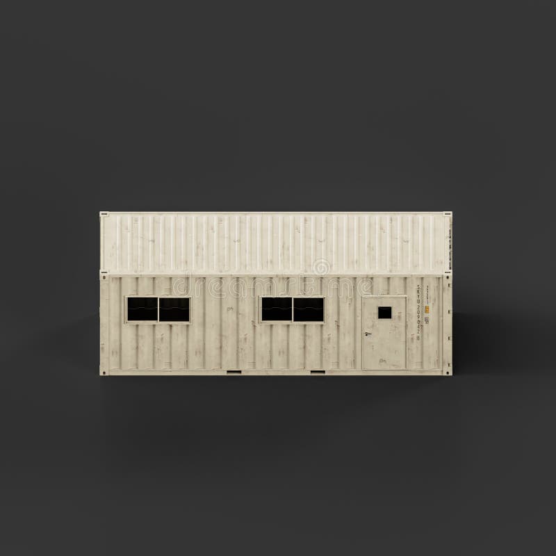 Isometric View Shipping Container Shelter, Military Shelter, 3d ...