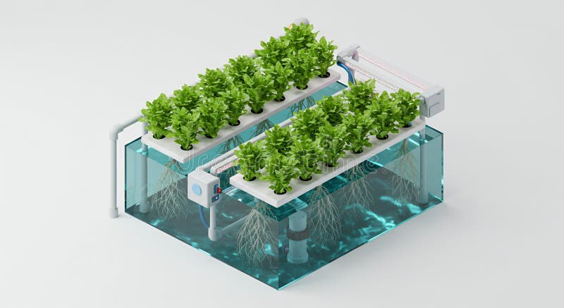 Isometric Pixel Art Hydroponic System for Sustainable Indoor Farming on ...