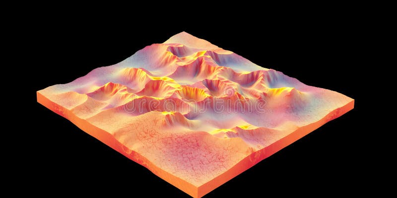 Isometric View of a Stylized Desert Landscape with Craters and ...
