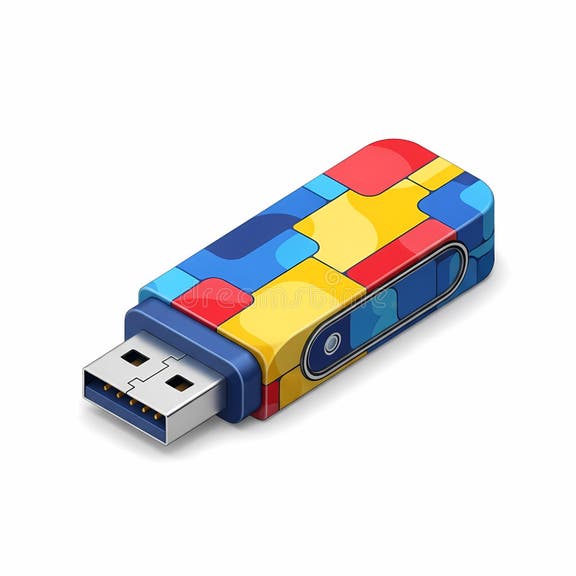 Colorful USB Drive stock illustration. Illustration of yellow - 407401701