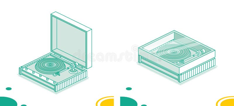 Isometric Vinyl Player. Illustration. Object Isolated on White ...