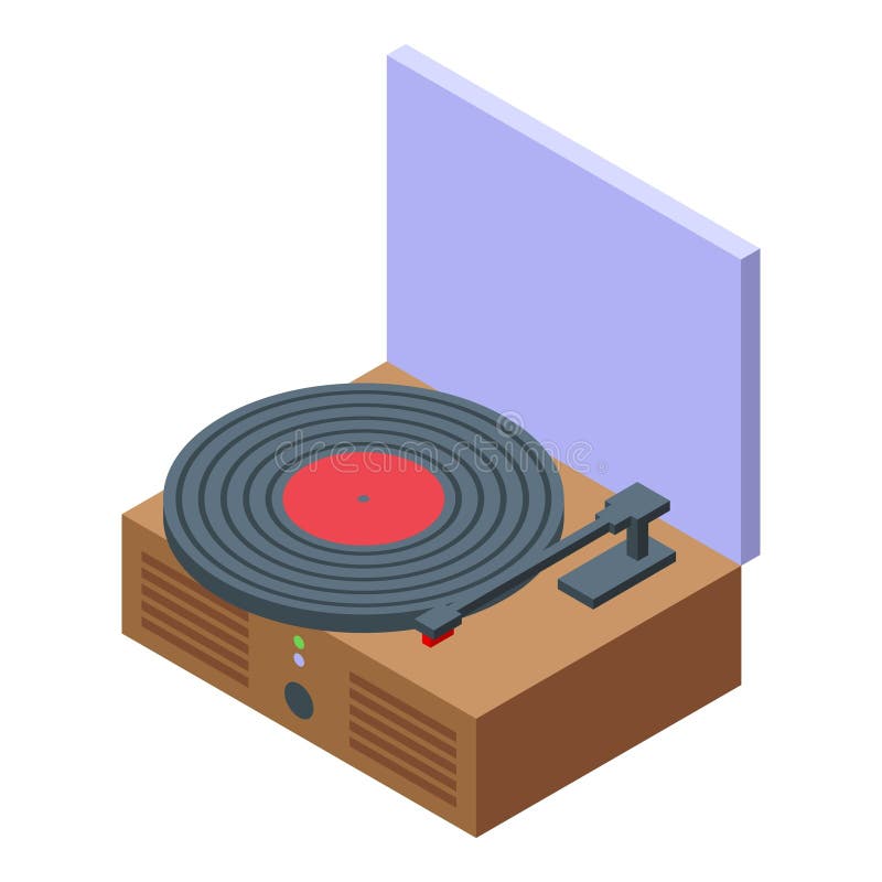 Isometric Vinyl Record Player Illustration Stock Vector - Illustration ...