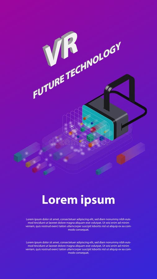 Isometric Virtual Reality Concept. Flat Design Template. VR Headset ... Isometric Virtual Reality Concept. Flat Design Template. VR Headset ...