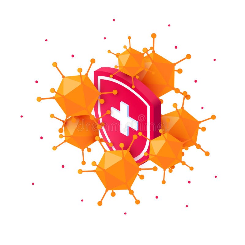 Immune System Icon in Flat Style, Vector Stock Vector - Illustration of ...