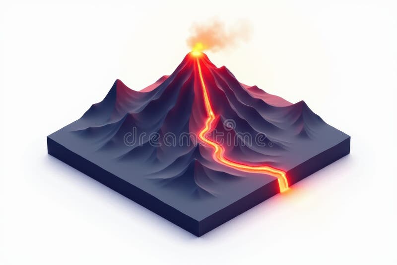 Isometric Volcanic Eruption, Fiery Volcano Eruption, Capturing Nature S ...