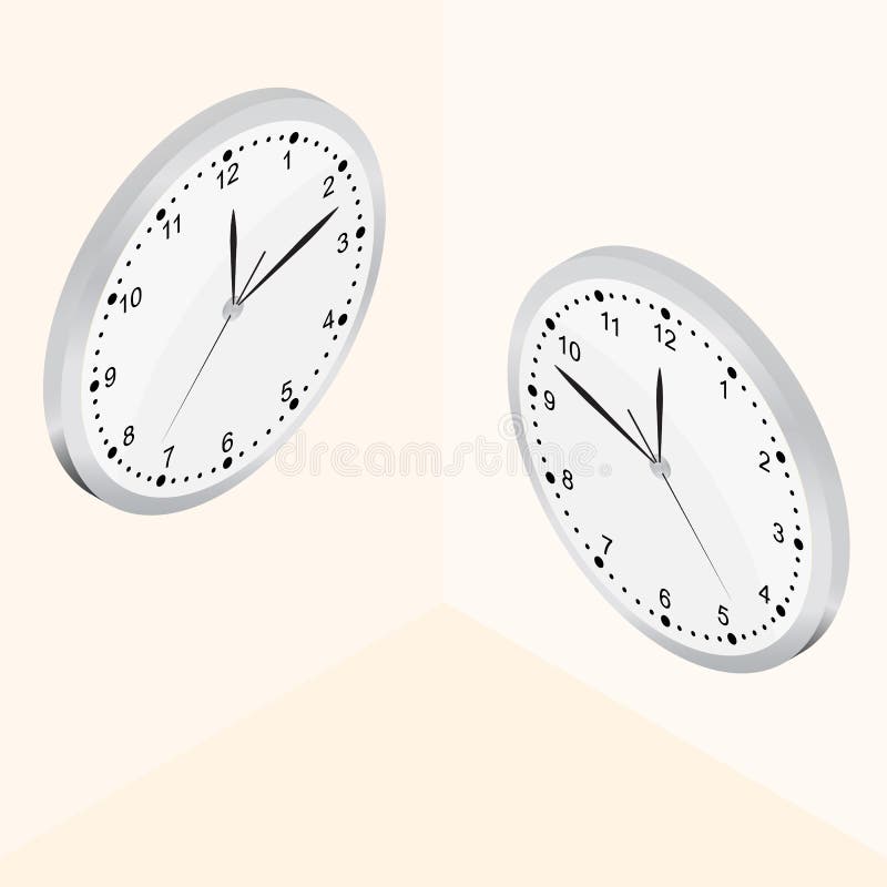 Isometric Wall Clock. the Bright Dial. Round-the-clock Stock Vector ...
