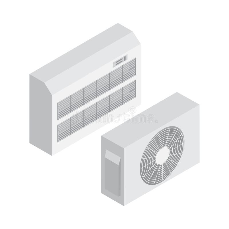 Isometric Air Conditioning Concept Stock Vector - Illustration of ...