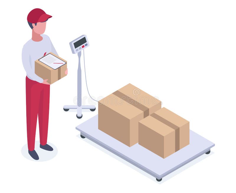 Isometric Warehouse Worker. Delivery and Logistic Service Worker ...