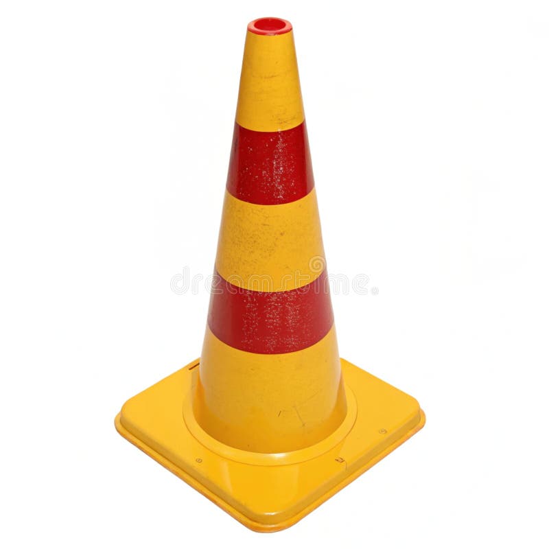 Isometric Warning Cone Isolated on White Background Stock Illustration ...