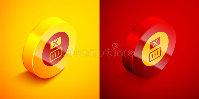 Isometric Washing Under 90 Degrees Celsius Icon Isolated on Orange and ...