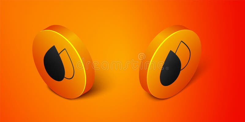 Isometric Water Drop Icon Isolated on Orange Background. Orange Circle ...