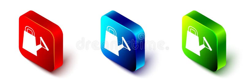 Isometric Watering Can Icon Isolated on White Background. Irrigation ...